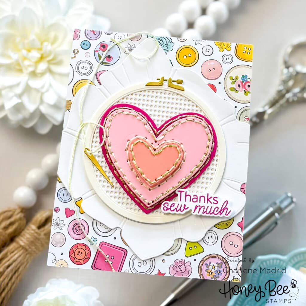 Easy Stitched Paper Heart Card Tutorial - DreamCraftCreate