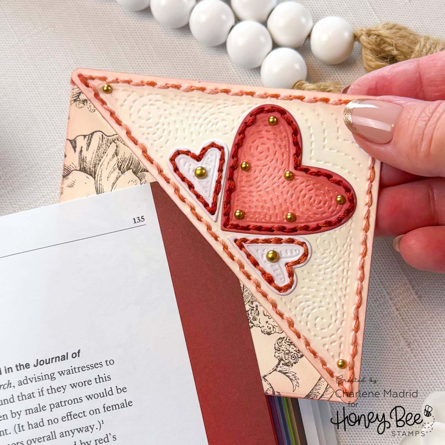 How to Create a Stitched Corner Bookmark - DreamCraftCreate